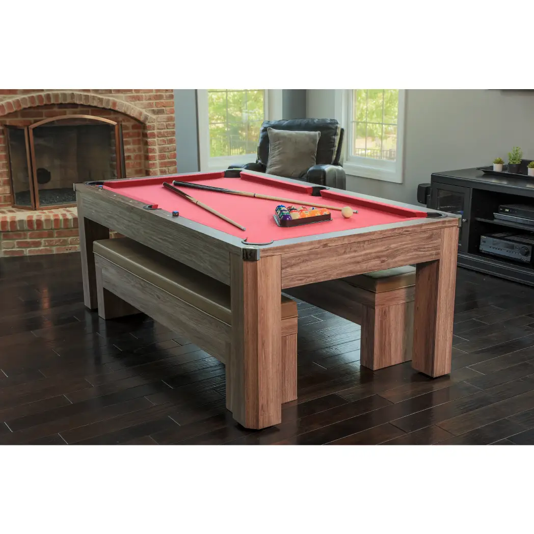 Newport 7 Ft Pool Table Combo Set with Benches
