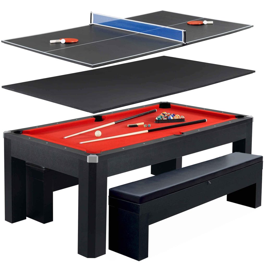 Park Avenue 7 Ft. Pool Table Set with Benches and Top
