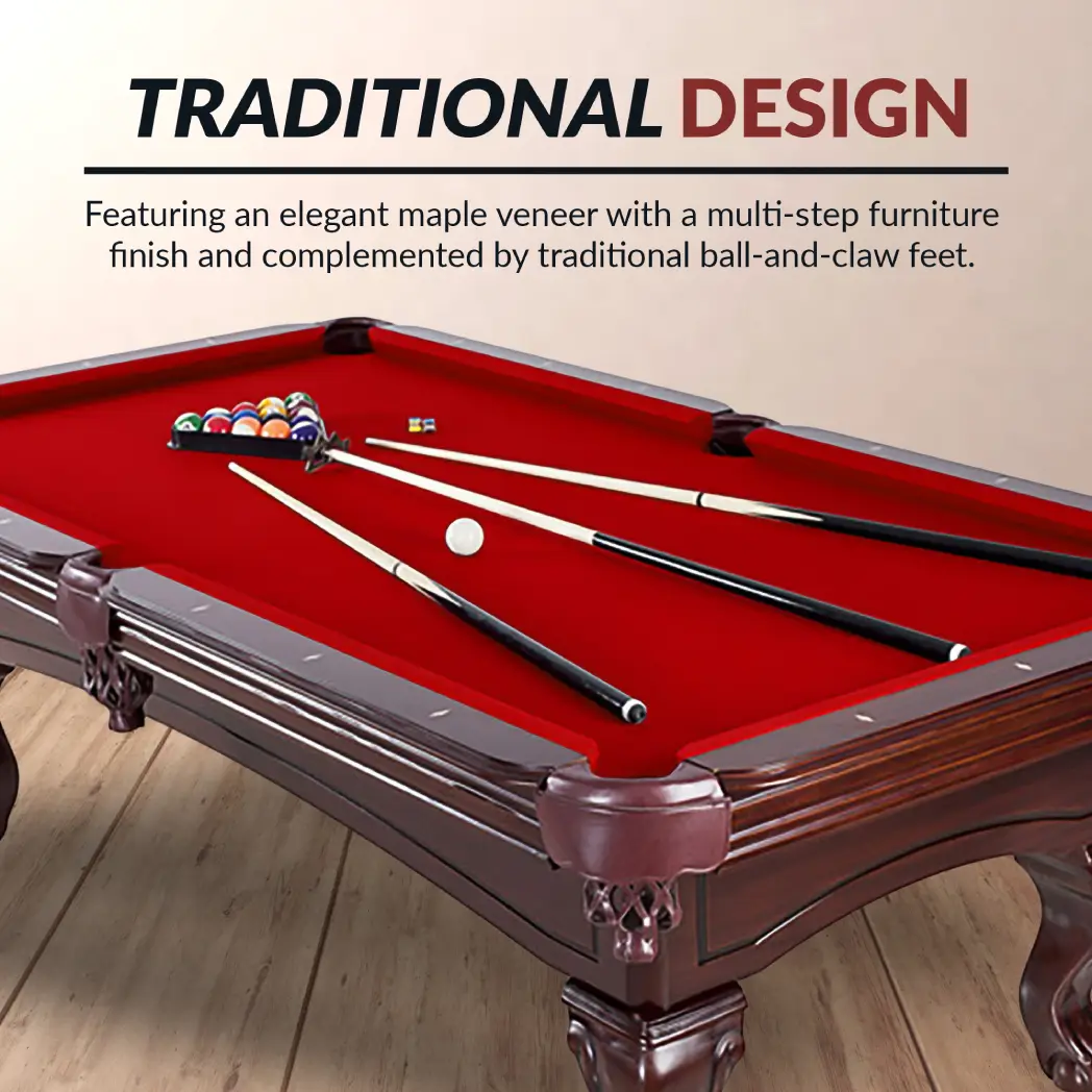 Augusta 8 Ft. Non-Slate Pool Table with Mahogany Finish