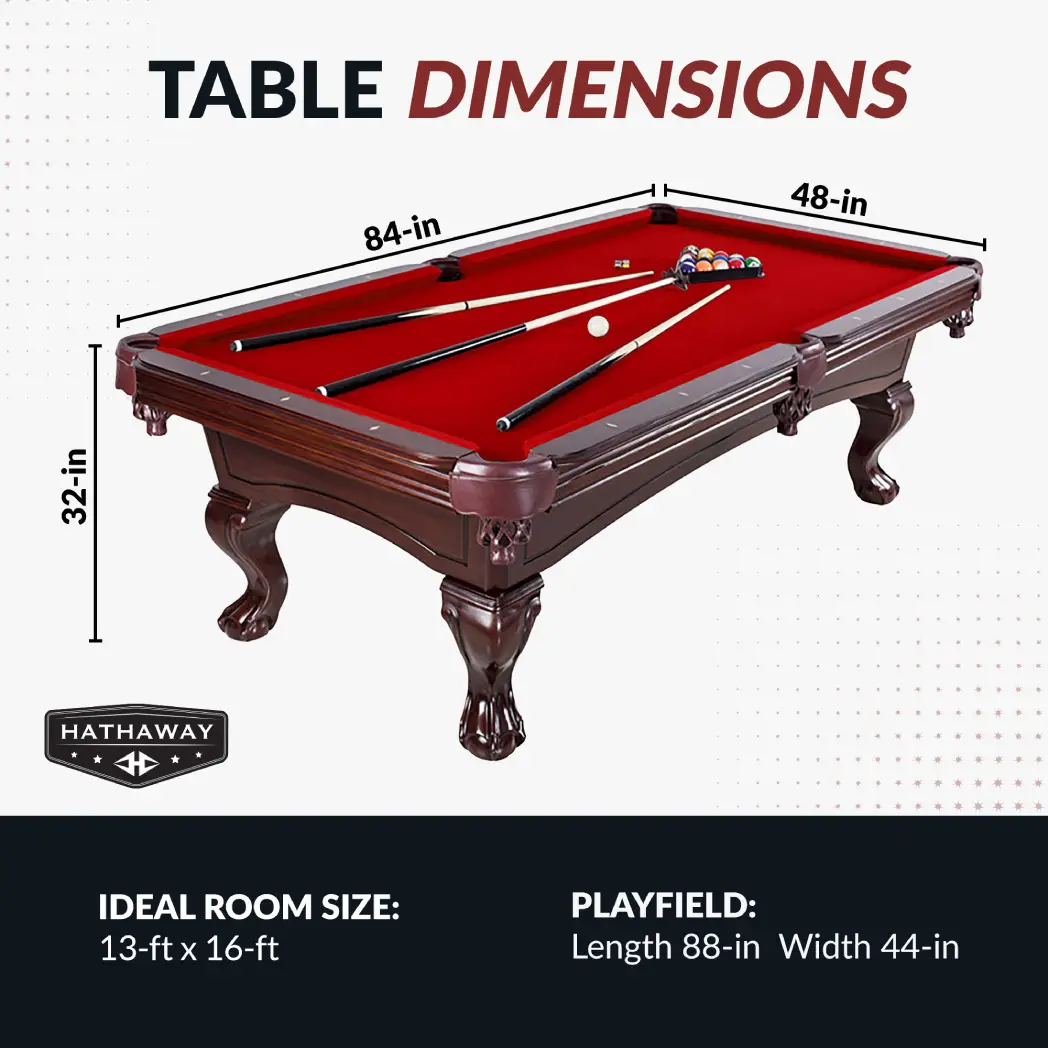 Augusta 8 Ft. Non-Slate Pool Table with Mahogany Finish