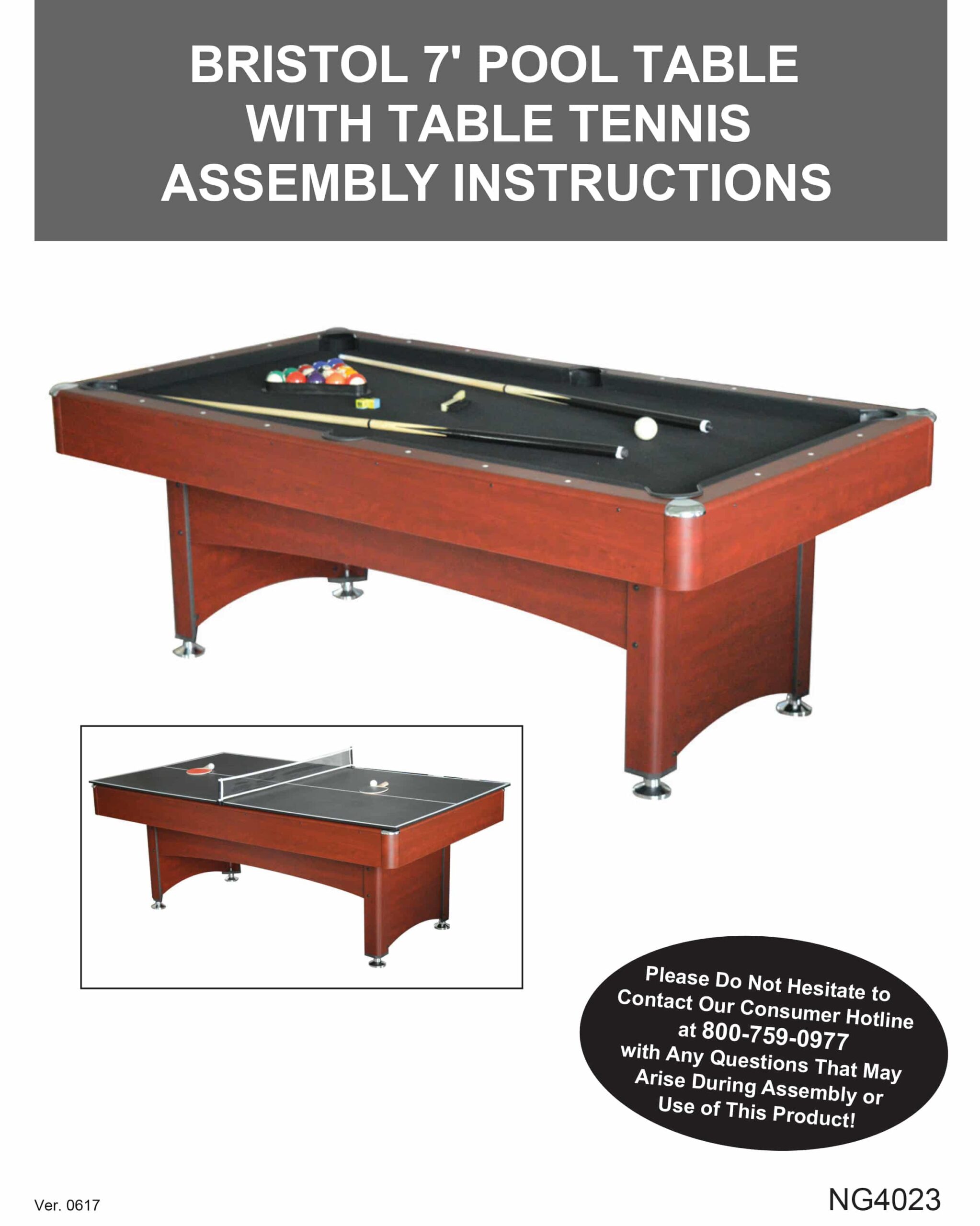 Bristol 7 Ft. Pool Table with Table Tennis Top | Pool Warehouse