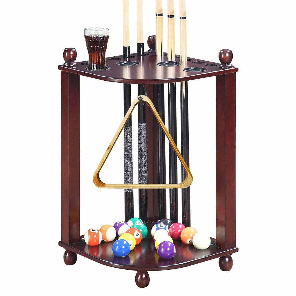 Regent Corner Floor Cue Rack in Mahogany - Pool Warehouse