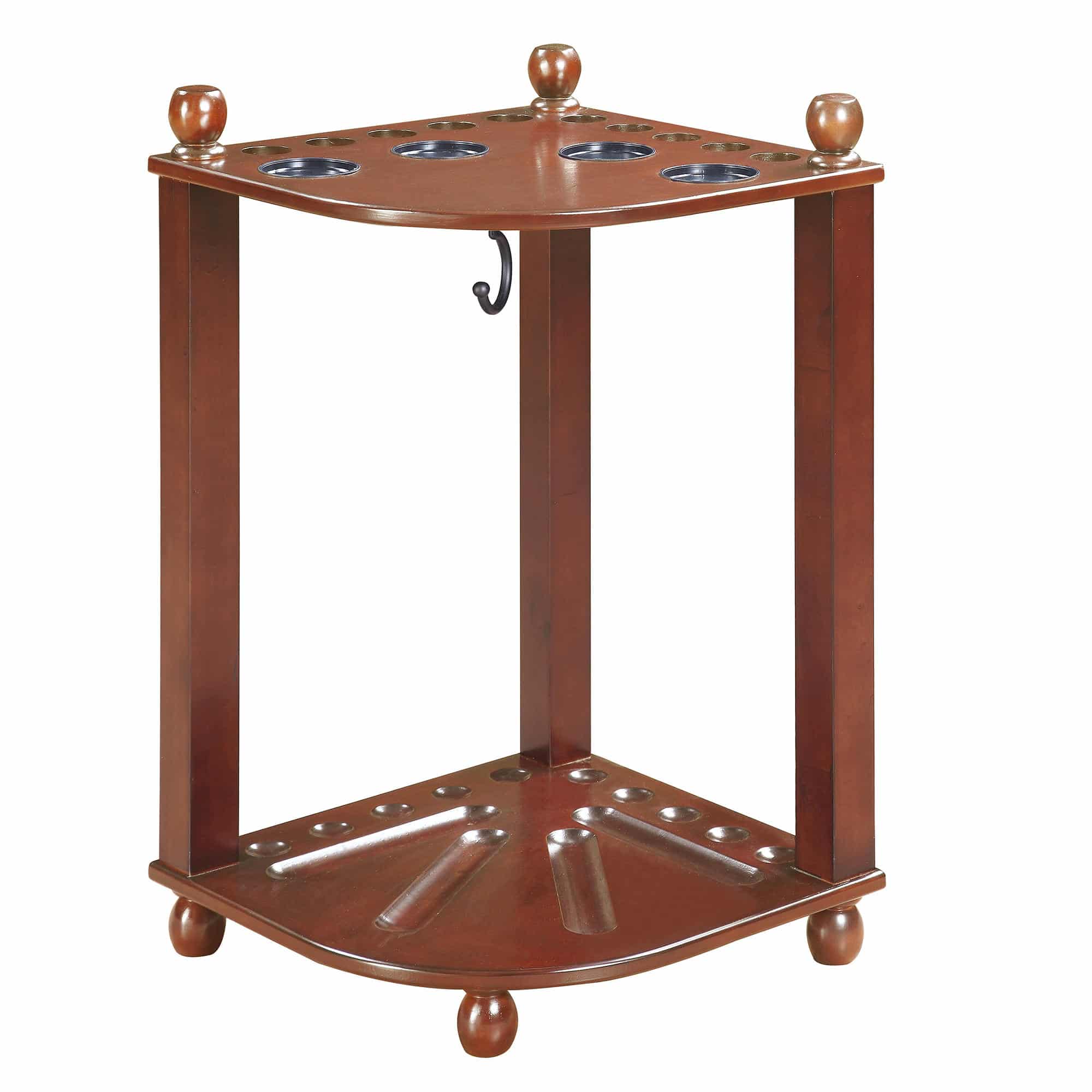 Regent Corner Floor Cue Rack in Walnut - Pool Warehouse