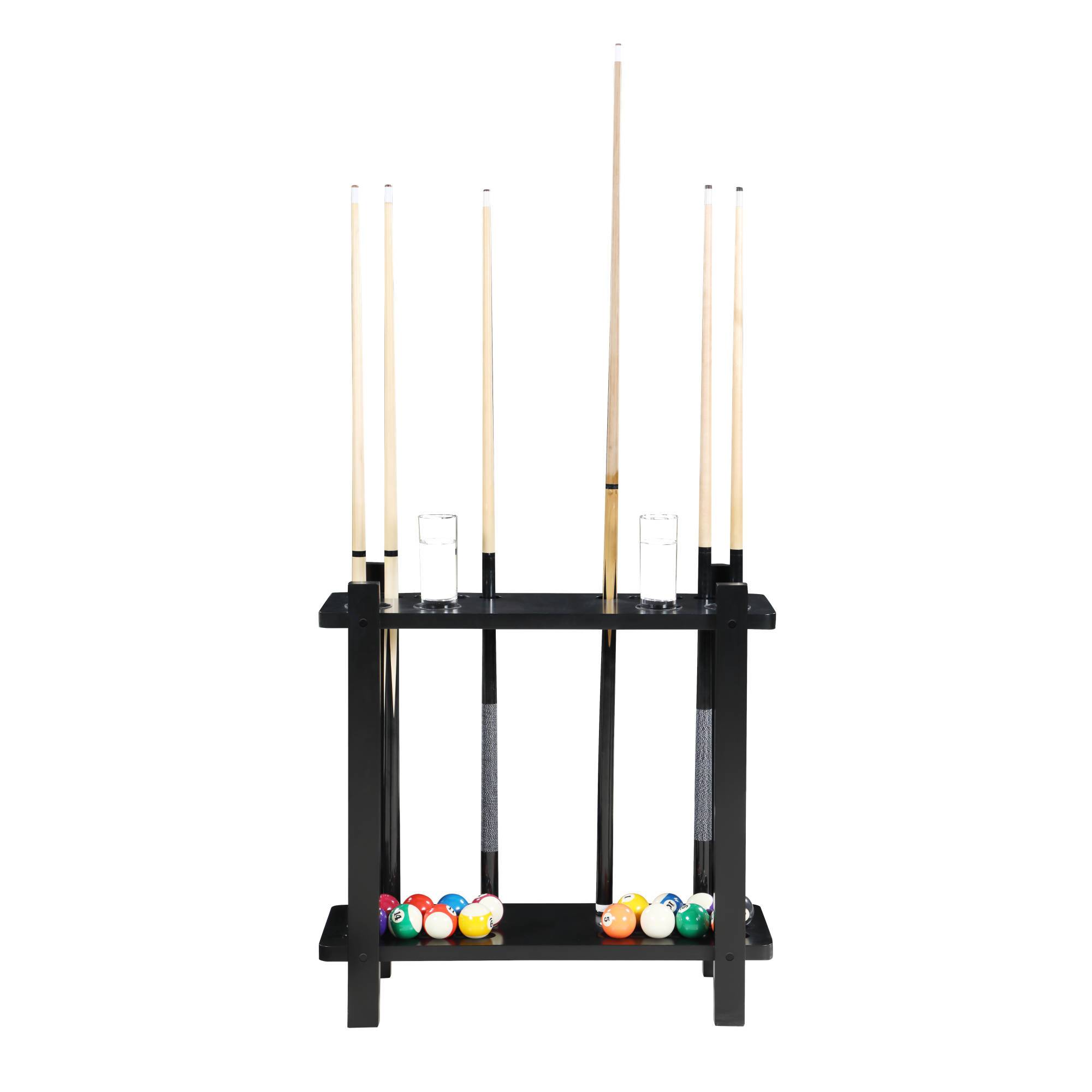 Classic Floor Billiard Pool Cue Rack in Black - Pool Warehouse