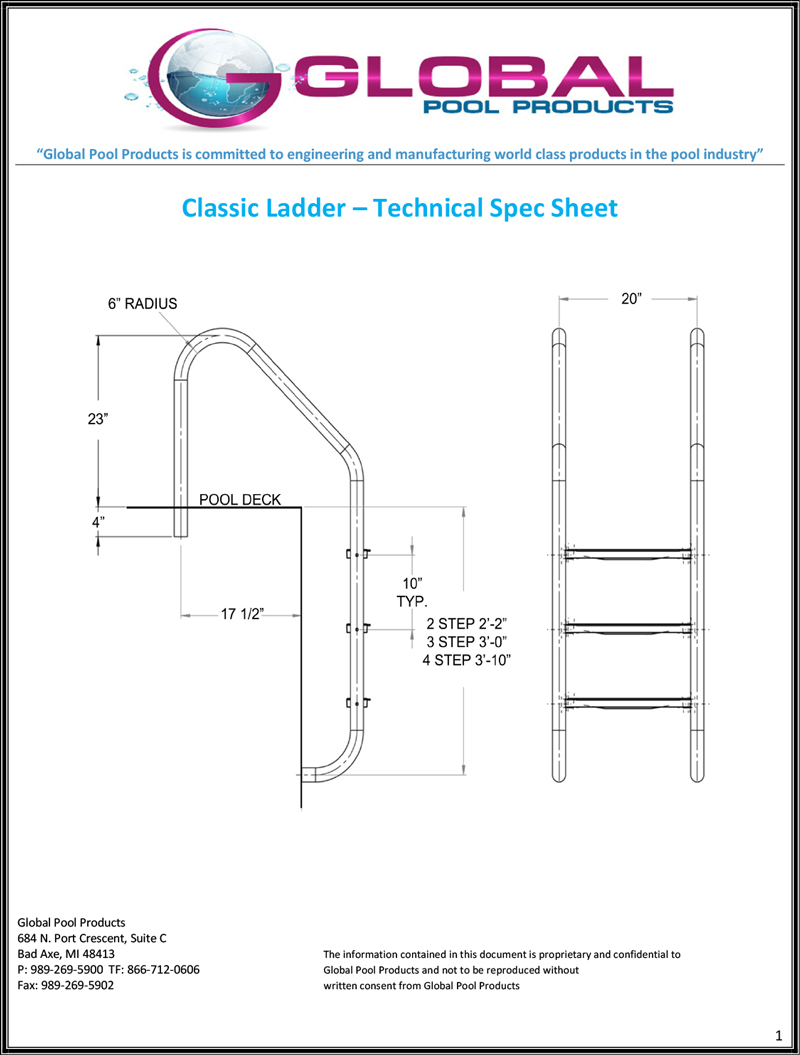 Global Pool Products Classic Ladder - Pool Warehouse