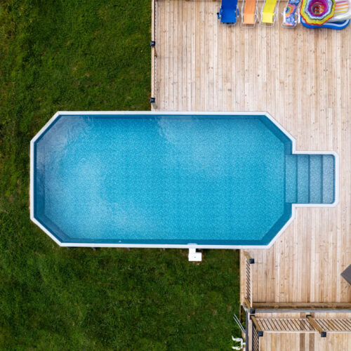 14' x 28' Grecian DIY Semi-Inground Pool Kit With Steel Step