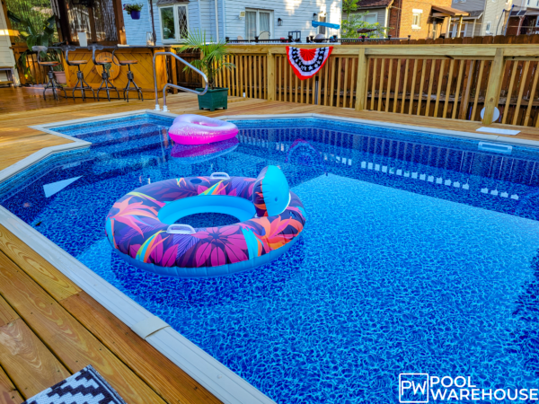 16' x 32' Grecian DIY Semi-Inground Pool Kit With Steel Step