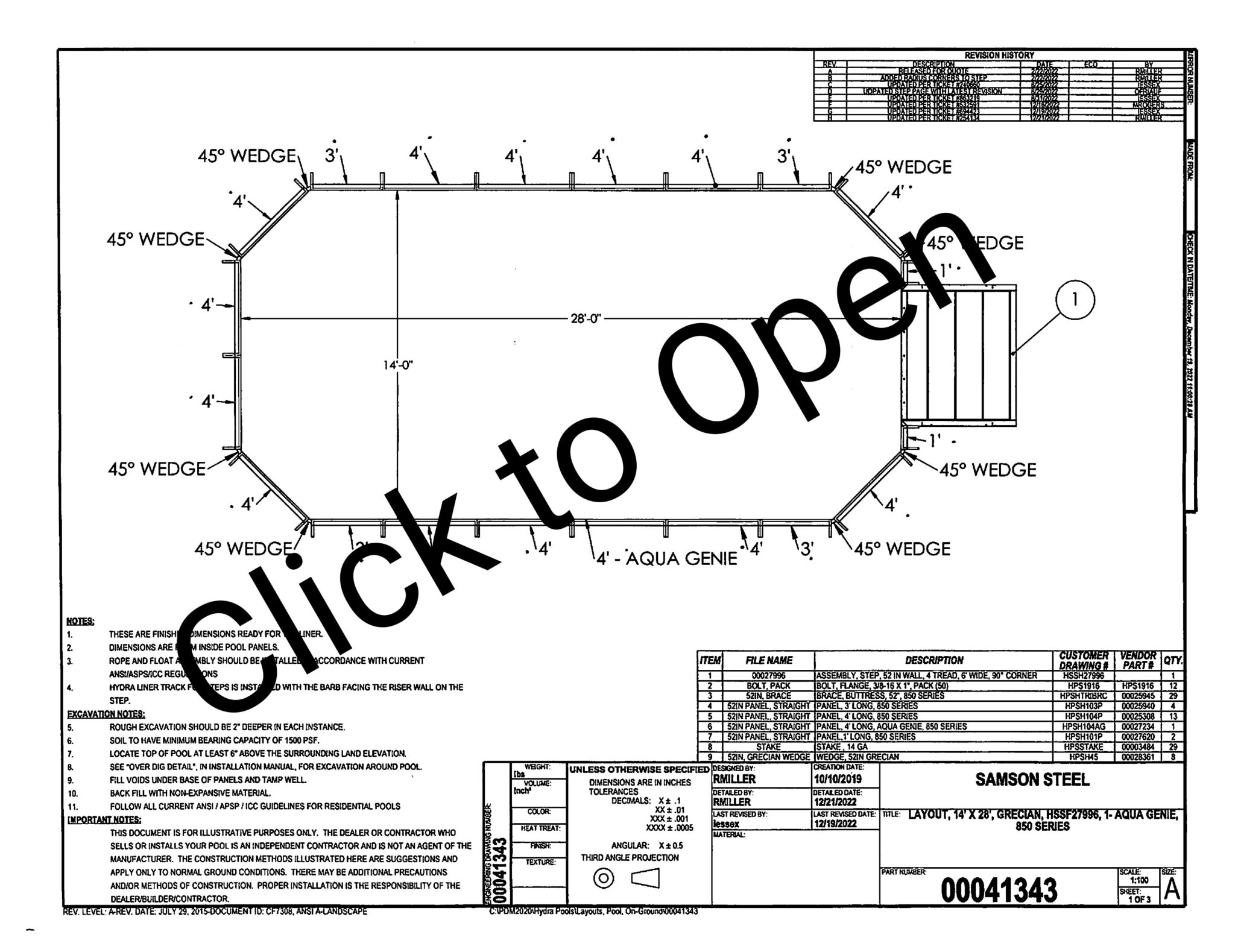 14' x 28' Grecian DIY Semi-Inground Pool Kit With Steel Step