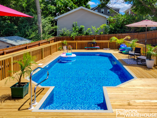 16' x 32' Grecian DIY Semi-Inground Pool Kit With Steel Step