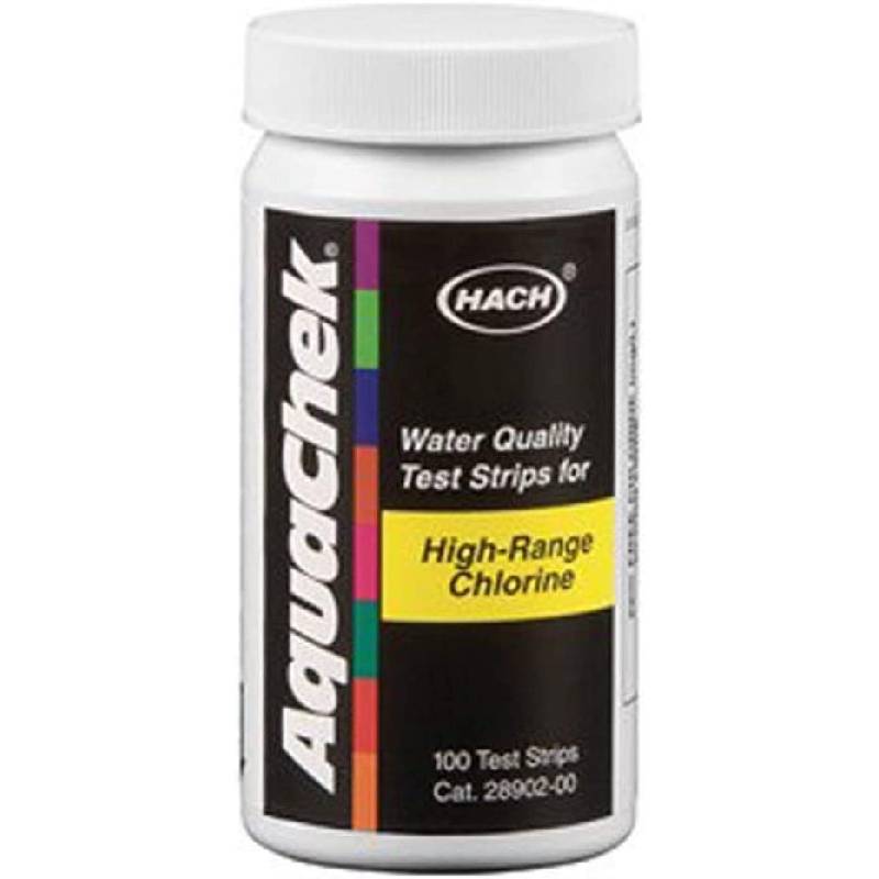 Hach 652013 AquaChek High Range Chlorine Test Strip 100 Count Bottle