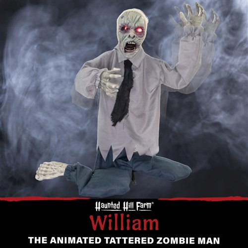 Haunted Hill Farm 34"Animated Sitting Tattered Zombie