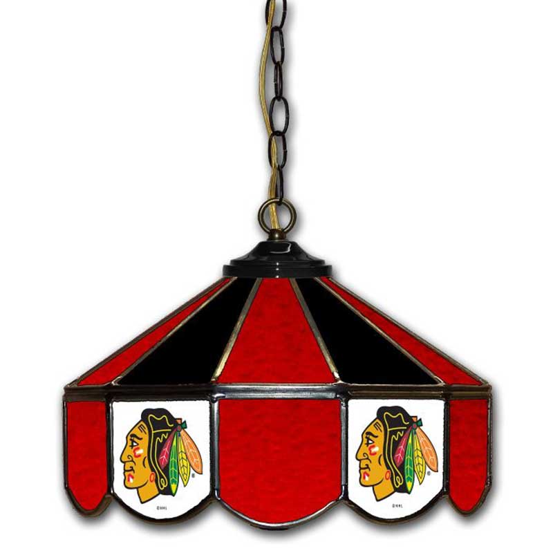 Imperial Chicago Blackhawks 14" Glass Pub Lamp