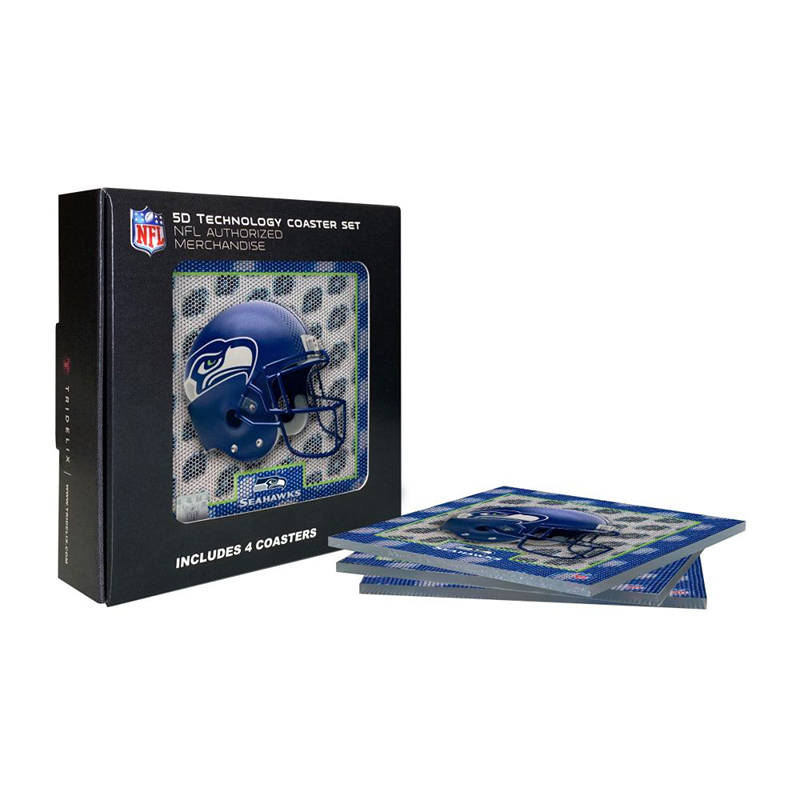 Imperial Seattle Seahawks 5D Holographic Coaster Set