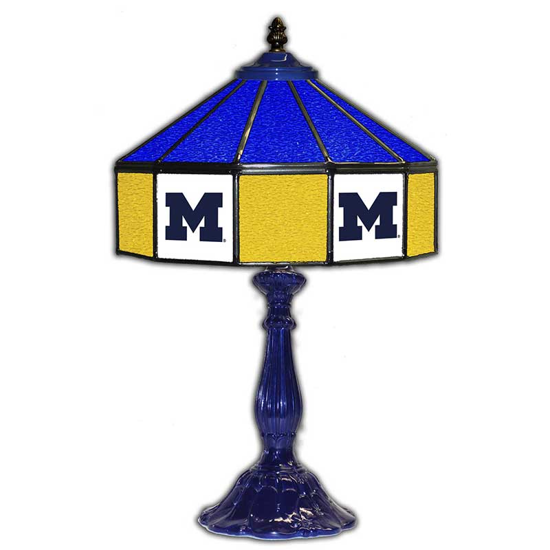 Imperial University of Michigan 21" Glass Table Lamp