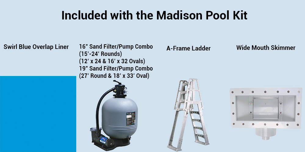18' x 33' Oval 52" Deep Madison Above Ground Pool Kit
