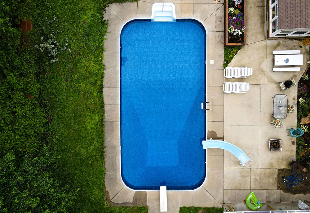 Cayman w Mystic Light Blue Inground Pool Liner