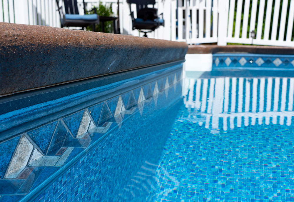 Mountain Top with Light Blue Mosaic Inground Pool Liner