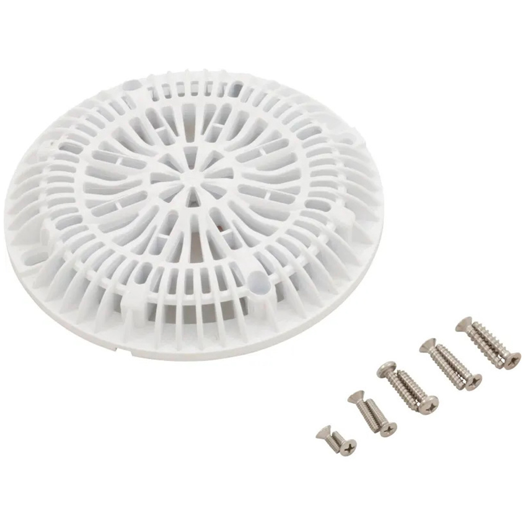 CMP 25507-100-000 Galaxy Main Drain Cover, with Screw, 8 In., White
